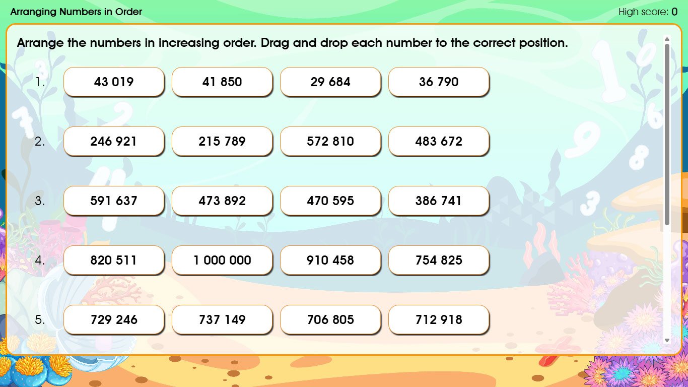 Arranging Numbers in Order - Abiva Digital