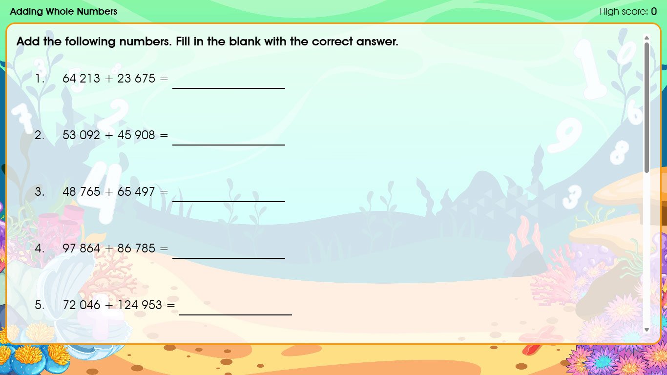 Adding Whole Numbers II - Abiva Digital