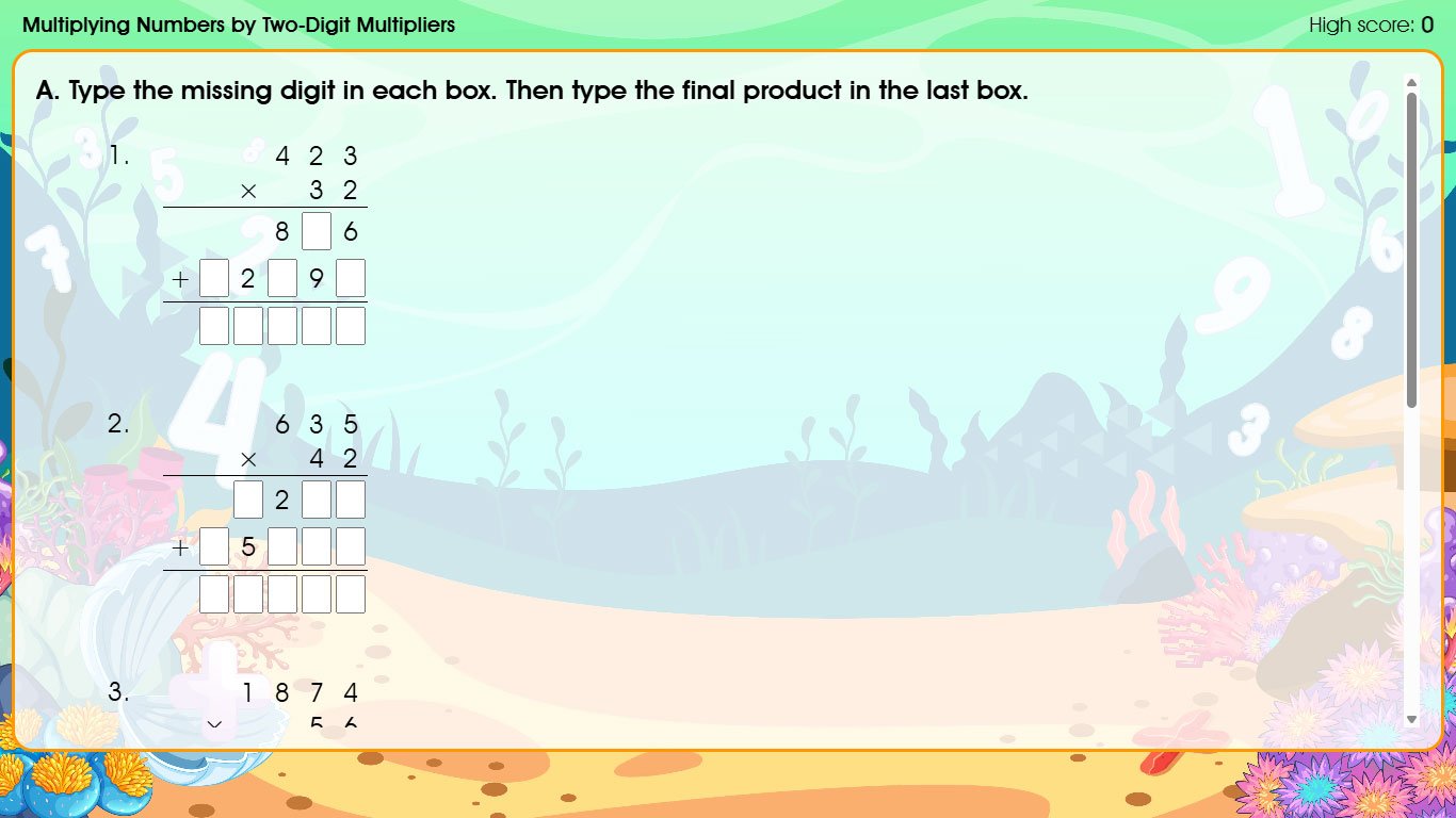 Multiplying Numbers by Two-Digit Multipliers - Abiva Digital