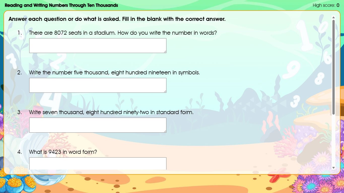 Reading and Writing Numbers Through Ten Thousands III - Abiva Digital