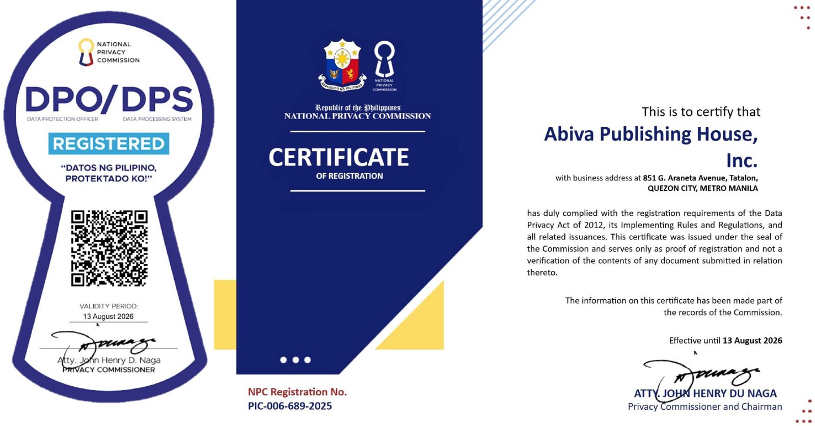 NPC Seal of Registration - Abiva Digital